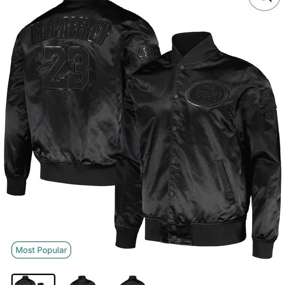 Jackets & Coats | Mens Black 49er Mccaffrey Bomber Jacket | Poshmark